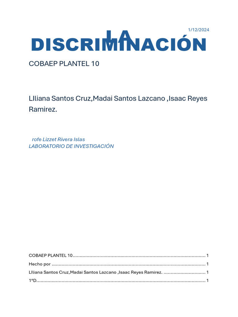 Comparto 'La Discriminación Problematica (2) ' Contigo | PDF | Discriminación | Prejuicios