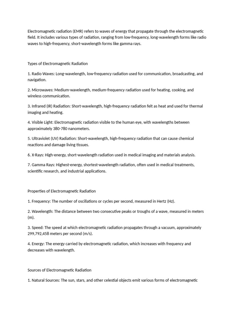 Electromagnetic Radiation (EMR) | PDF | Electromagnetic Radiation ...