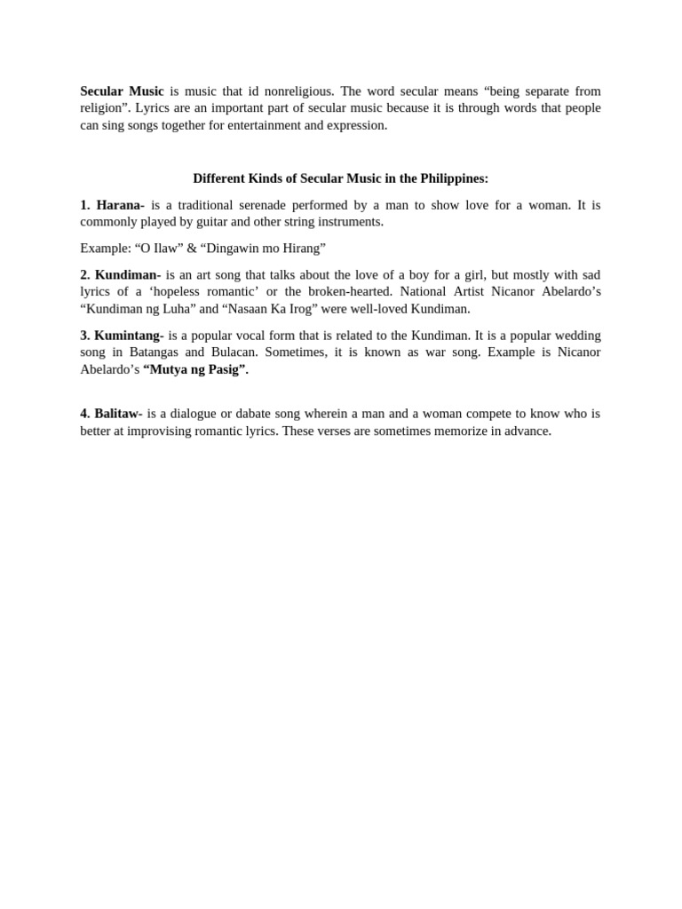 Secular Music SC | PDF