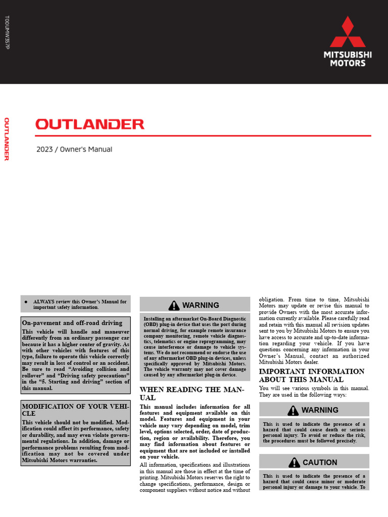 23 Outlander English | PDF | Airbag | Seat Belt