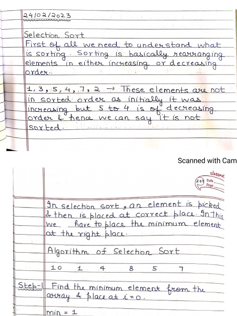 Searching & Sorting HandwrittenNotes Notes | PDF Searching & Sorting HandwrittenNotes Notes | PDF