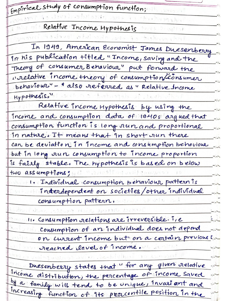 Relative Income Hypothesis | PDF