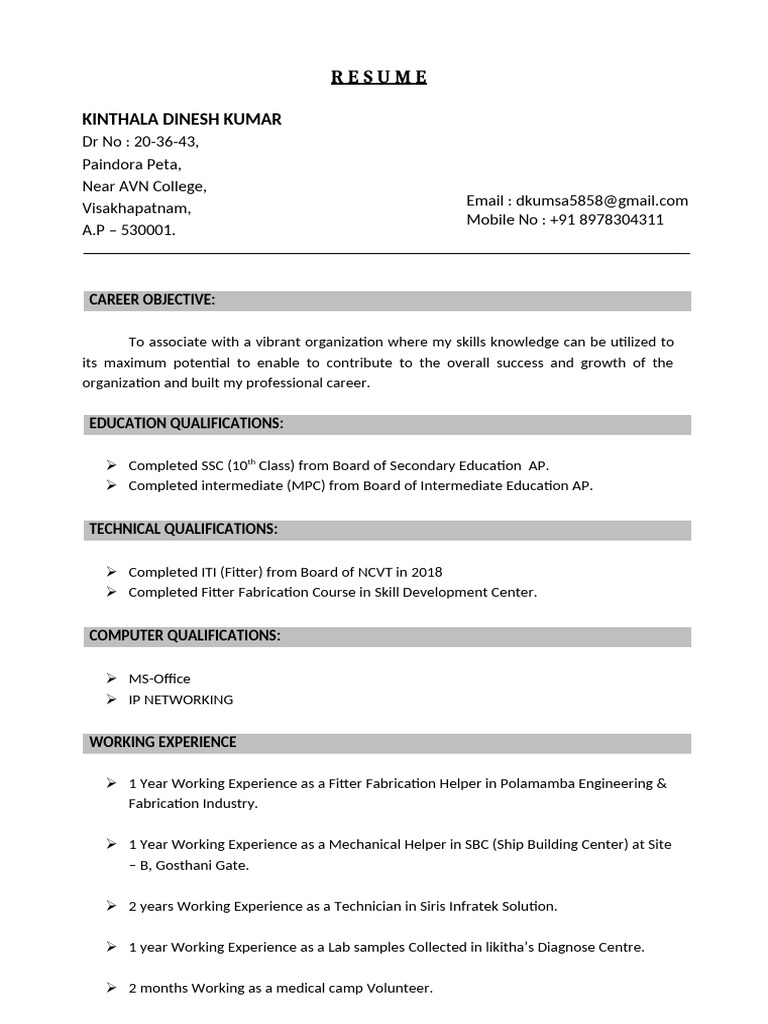 Dinesh Resume Two Pages | PDF