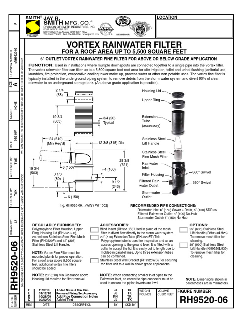 Rain Water Vortex Filter | PDF | Storm Drain | Hydraulic Engineering