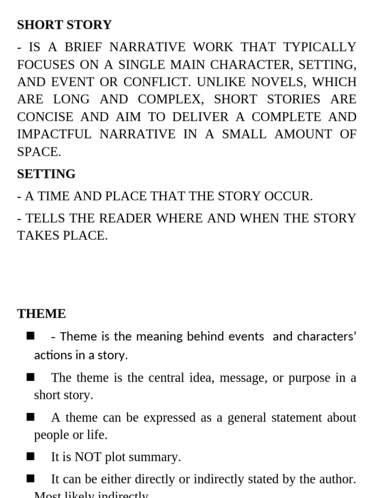 Key Elements of a Short Story | PDF