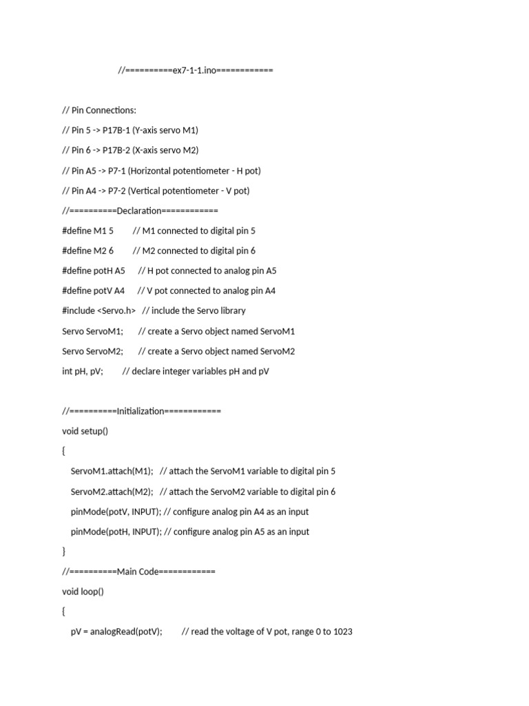 Unit 7 Servo Motor and Mems Accelerometer Potentiometer Controlled Servos | PDF