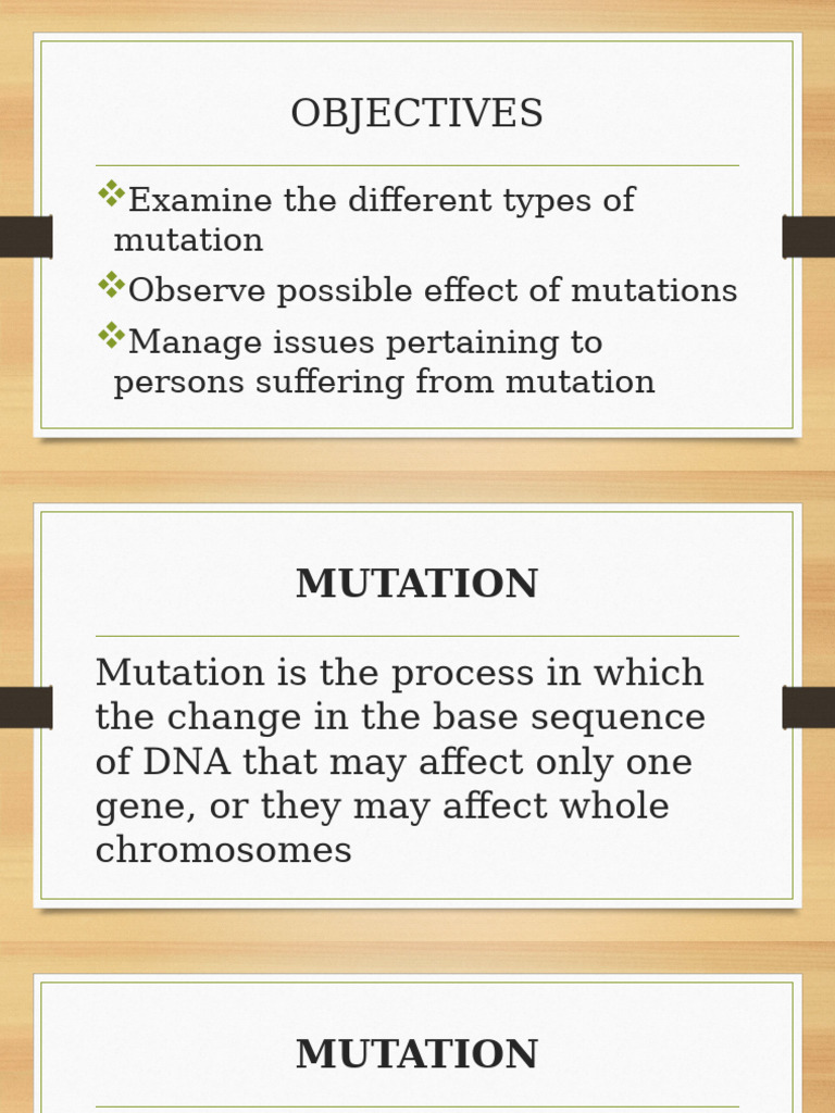 Mutation Ppt | PDF | Mutation | Point Mutation