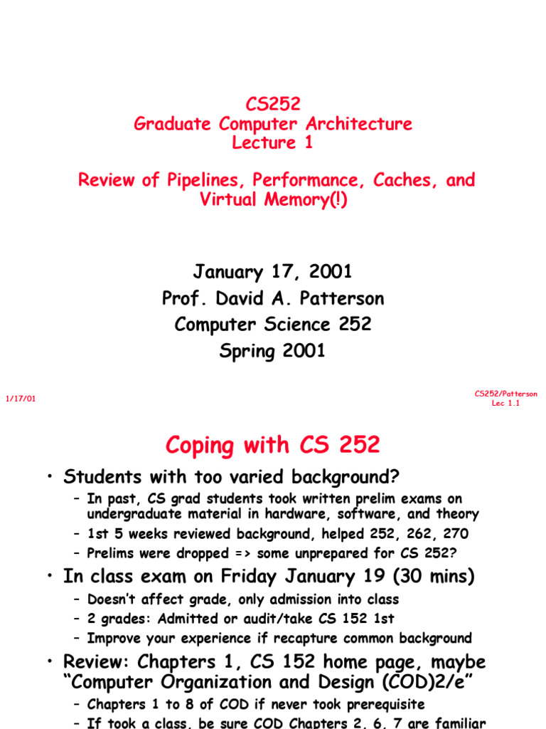 Review of Pipelines, Performance, Caches, & Virtual Memory | PDF | Cpu Cache | Central ...