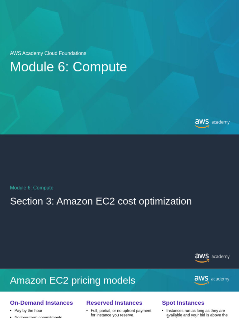 Week 7 - AcademyCloudFoundations - Module - 06 - Compute | PDF | Amazon Web Services | Computing