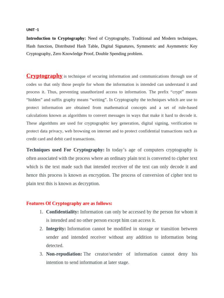 Student Copy _Part a-Unit 1( BCT) | PDF | Cryptography | Key (Cryptography)