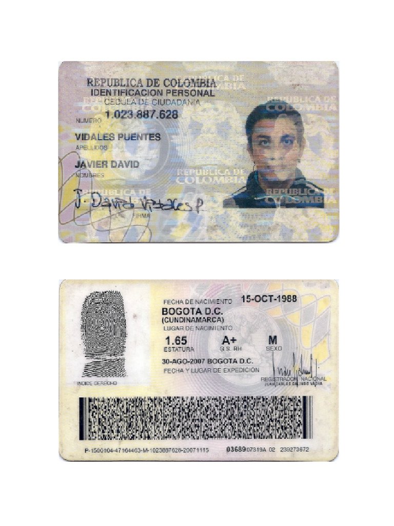 Cedula Ciudadania | PDF