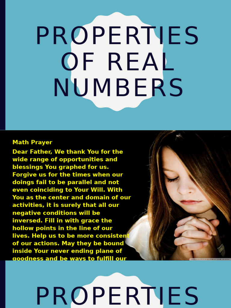 Properties of Real Numbers | PDF | Multiplication | Elementary Mathematics