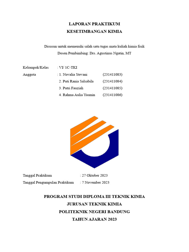 Kelompok 6_Kesetimbangan Kimia | PDF