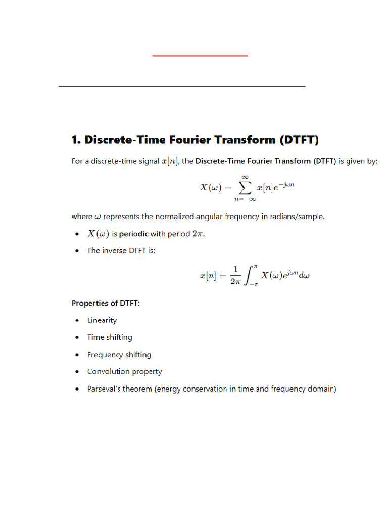 DTFT | PDF