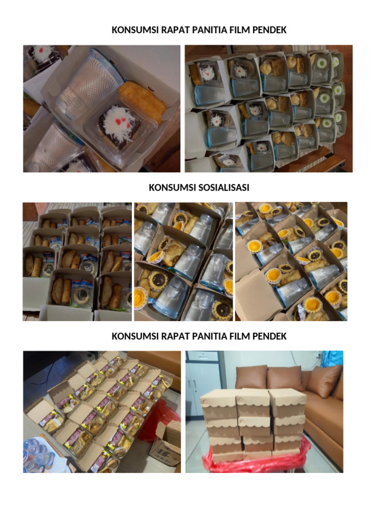 Konsumsi Rapat Panitia Film Pendek | PDF