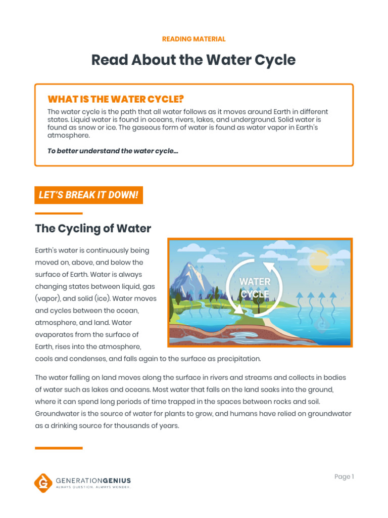 Understanding the Water Cycle | PDF | Water | Water Cycle