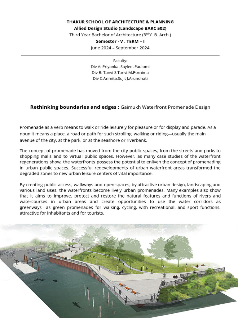 Gaimukh Waterfront Promenade Design | PDF | Sustainability | Green ...