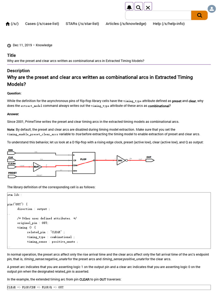 Why Are The Preset and Clear Arcs Written As Combinational Arcs in Extracted Timing Models | PDF ...