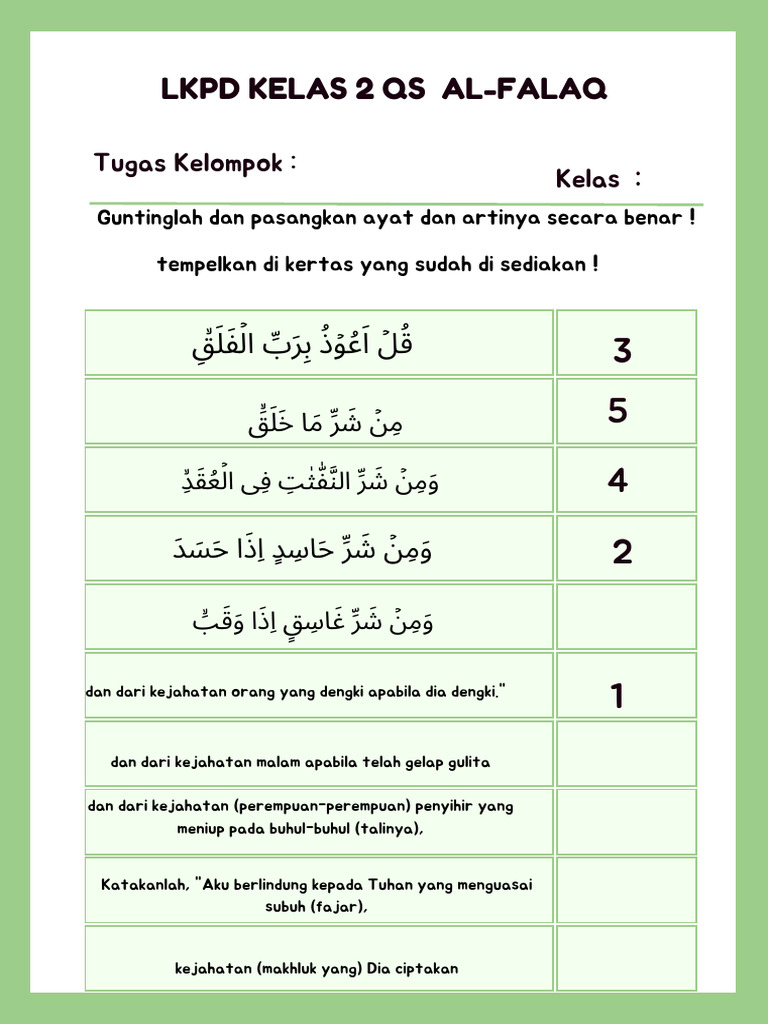 Lkpd Kelas 2 Kurmer Alfalaq | PDF