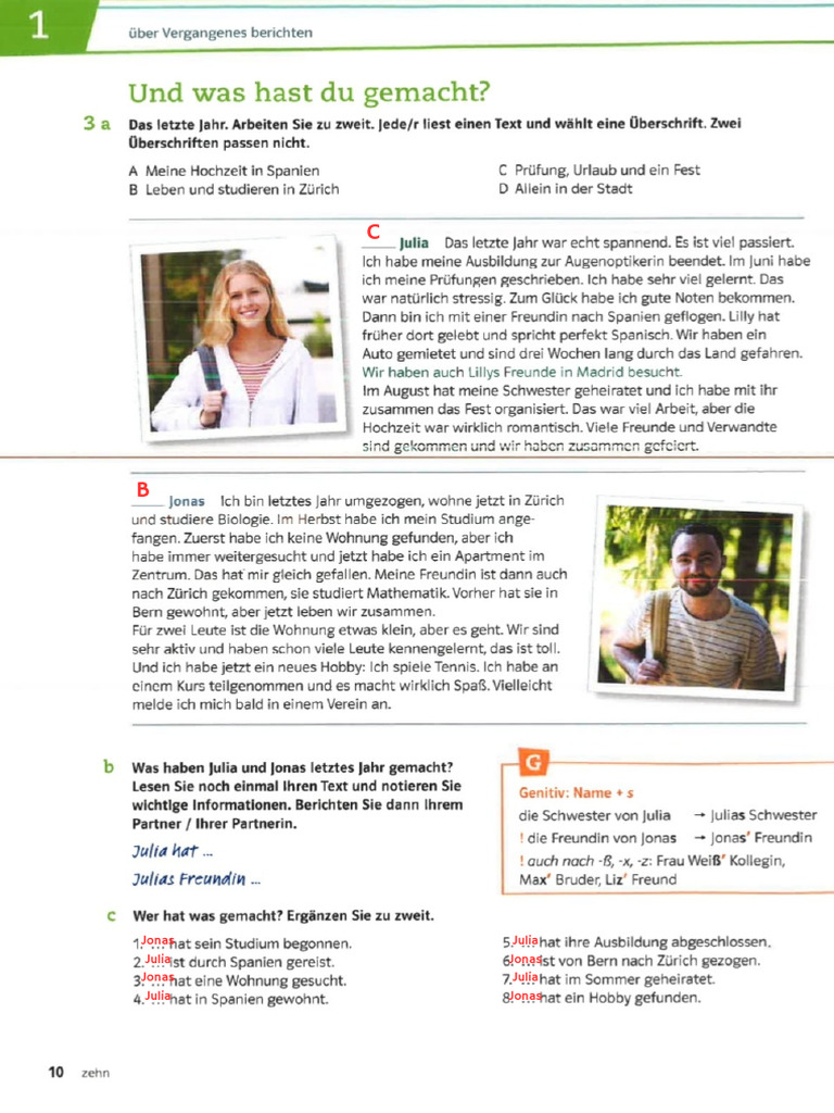 Kapitel 1 A2 Deutsch | PDF