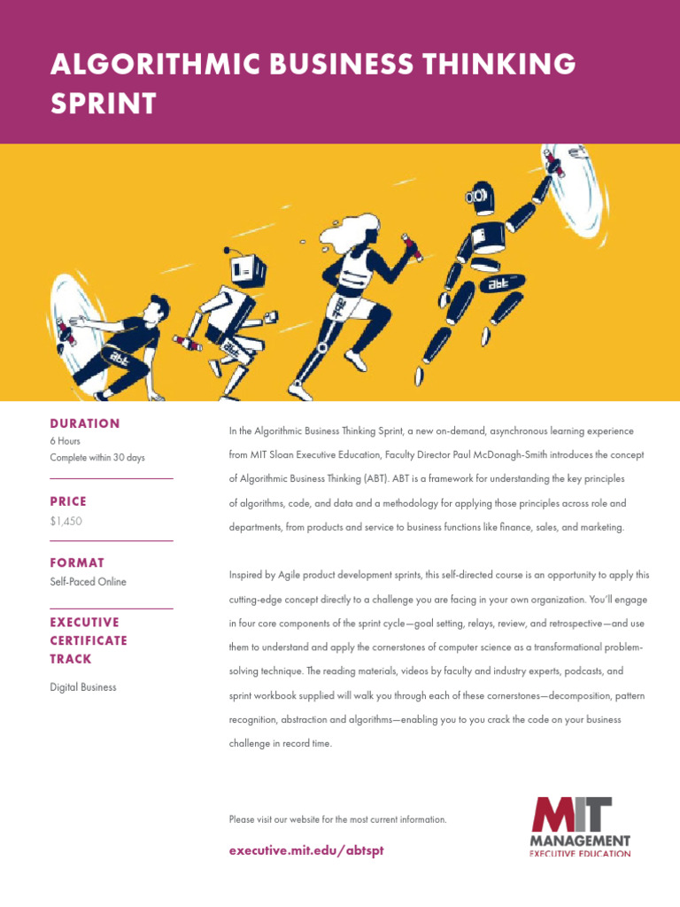 Algorithmic Business Thinking Sprint | PDF | Agile Software Development | Learning