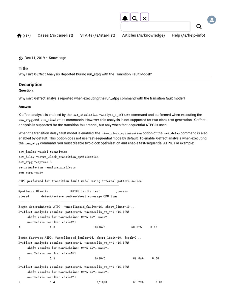 Why Isn't X-Effect Analysis Reported During Run - Atpg With The ...