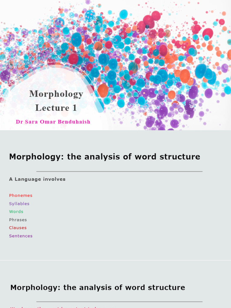 Lecture 1 | PDF | Word | Morphology (Linguistics)
