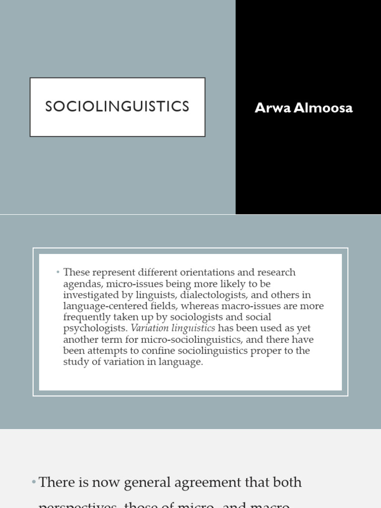 Introduction To Sociolinguistics (An Introductory Lecture) | PDF