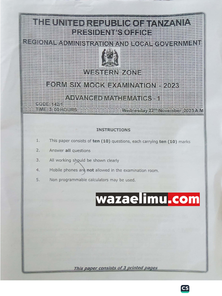 Advanced Mathematics 1 | PDF