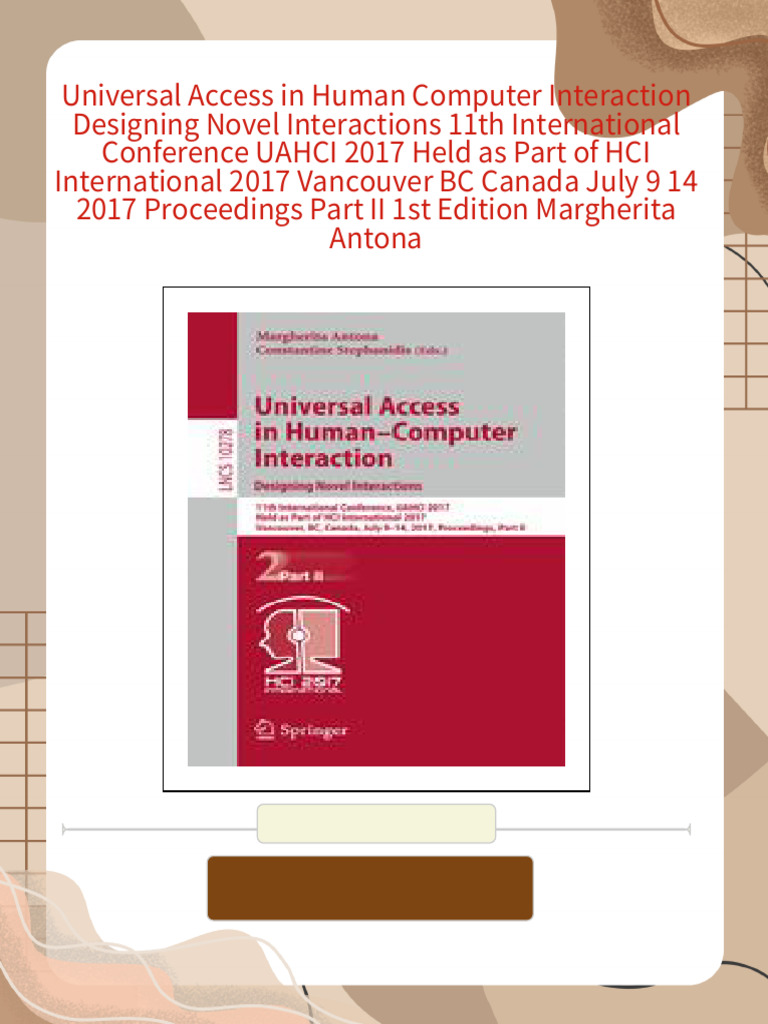 Universal Access in Human Computer Interaction Designing Novel ...