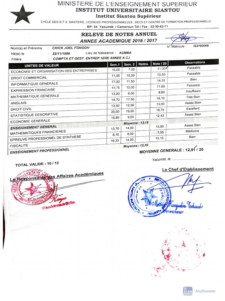 Bachelor Original Transcript | PDF