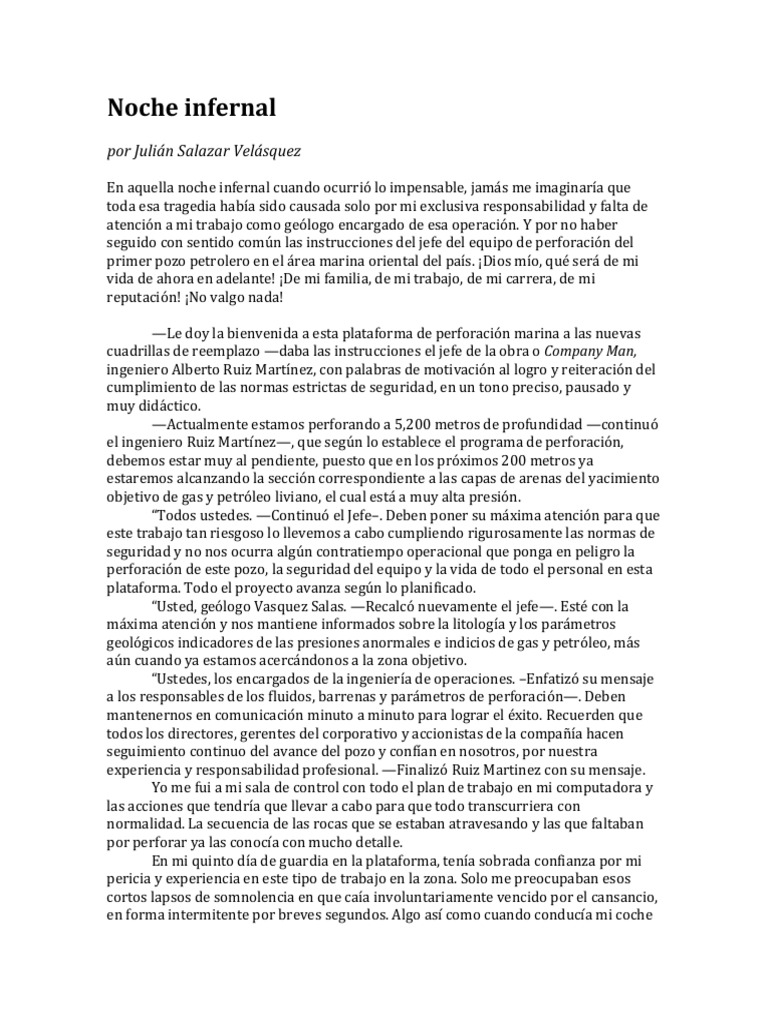 Noche Infernal. Autor - Julian Salazar Velasquez | PDF