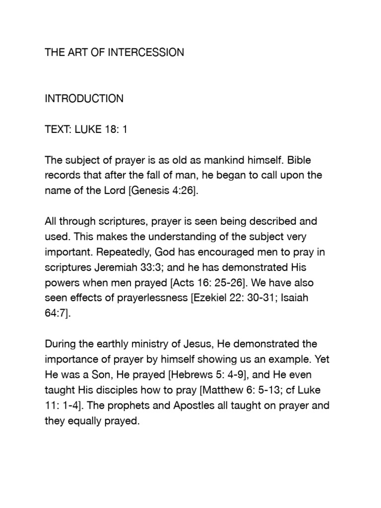 The Art of Intercession Guide | PDF | Prayer | Jesus