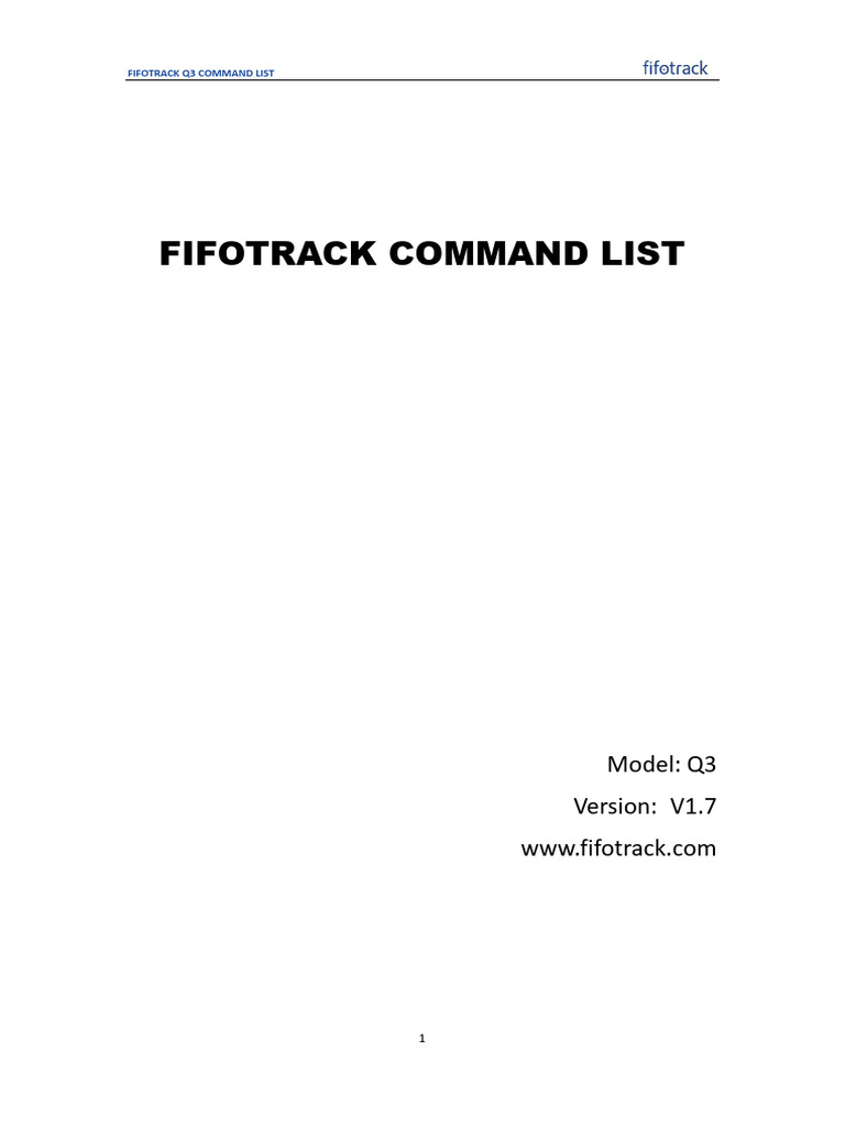 Fifotrack Q3 Command List V1.7 | PDF | General Packet Radio Service | String (Computer Science)