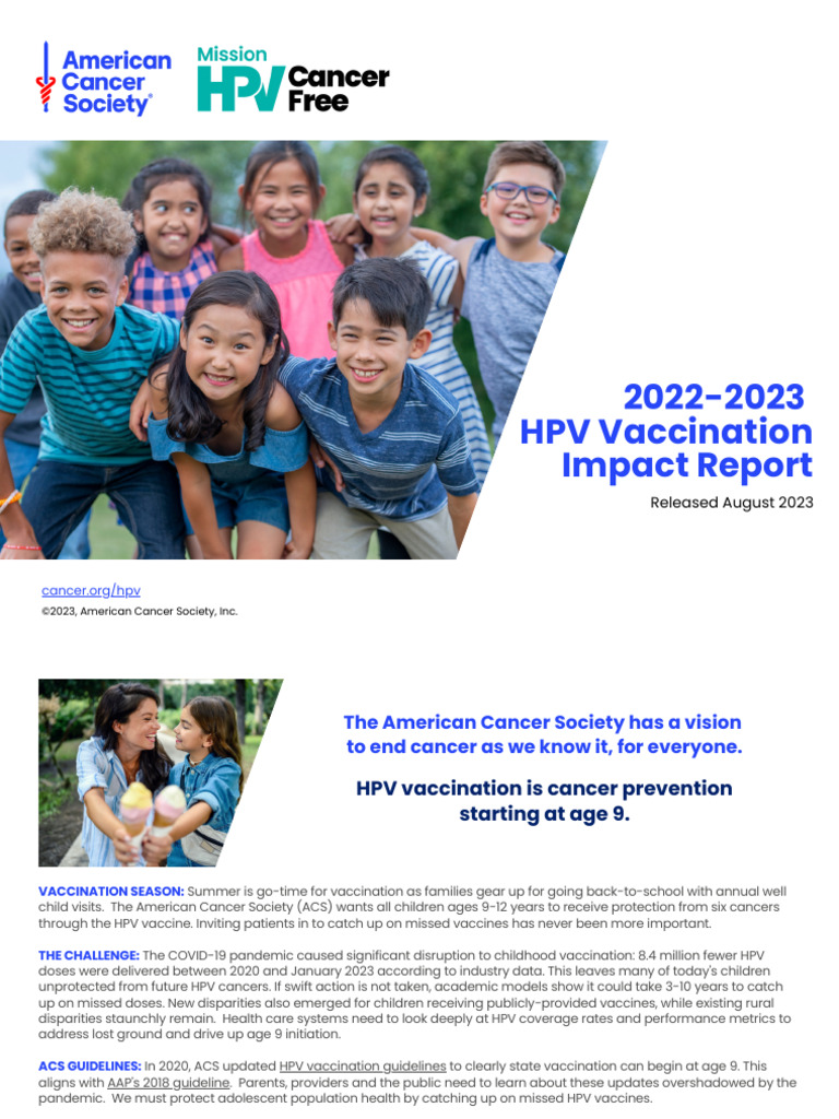 2022 2023 ACS HPV Impact Report | PDF | Cervical Cancer | Preventive Healthcare