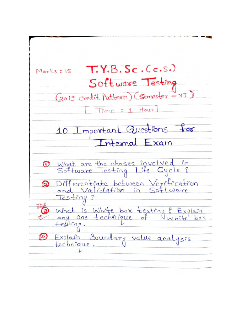 Software Testing University Question Paper | PDF