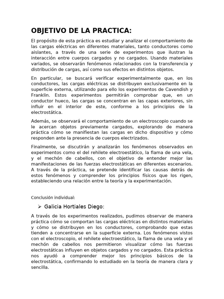 Objetivo y Conclusion Individual | PDF