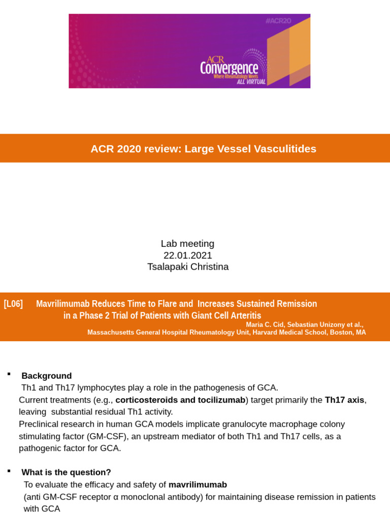 ACR 2020 Lab Meeting | PDF | Immunology | Medicine