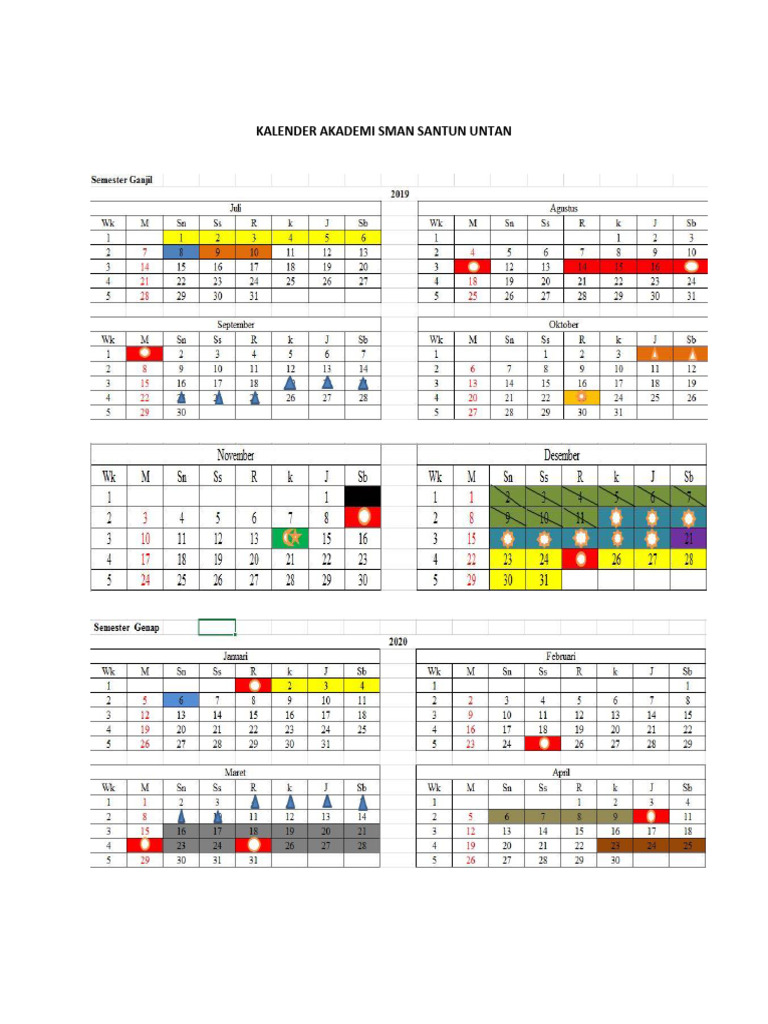 Kalender Akademi Sman Santun Untan | PDF