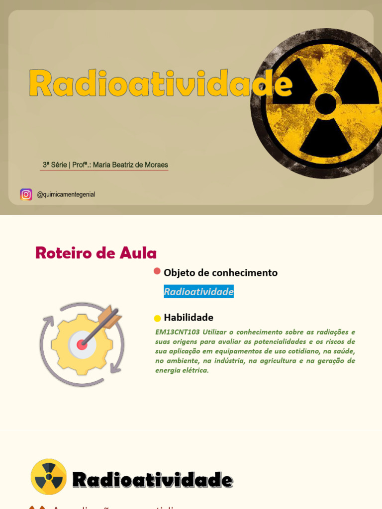 Aula 18 - Radioatividade - 2024 | PDF | Radioatividade | Potência nuclear