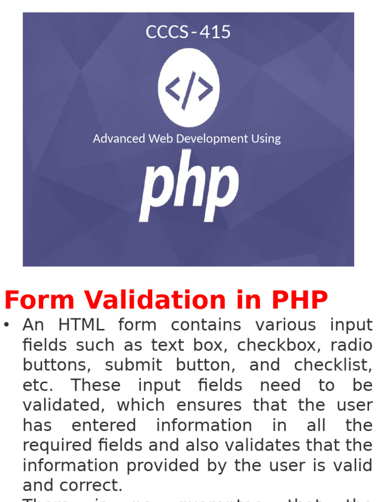 16.1 - PHP Practical - Validate Input Data Using Regular Expression ... 16.1 - PHP Practical - Validate Input Data Using Regular Expression ...