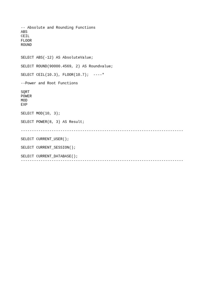 3.numeric Functions | PDF