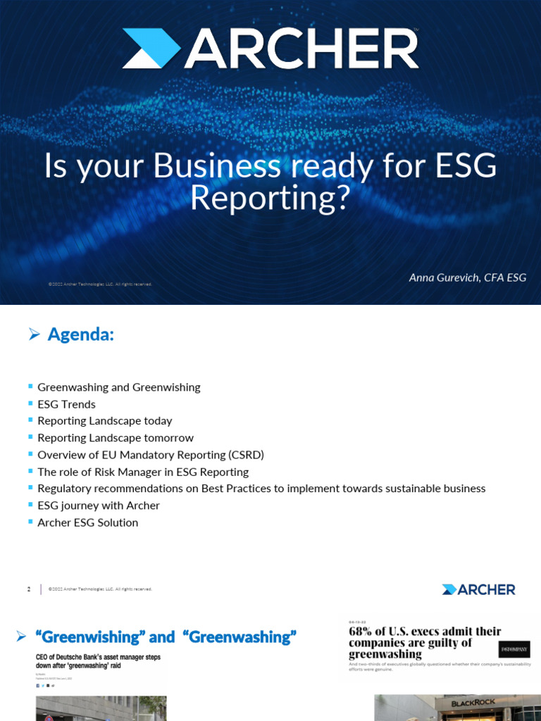 ESG Reporting Archer | PDF | Economies | Business