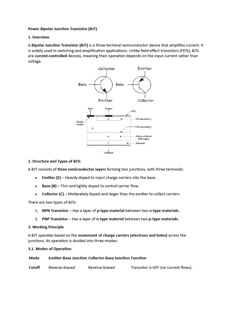 Bipolar Junction Transistor | PDF | Bipolar Junction Transistor | Mosfet