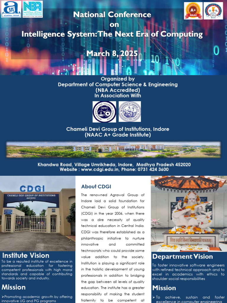 National Conference Brochure CDGI-March 2025 | PDF | Artificial ...