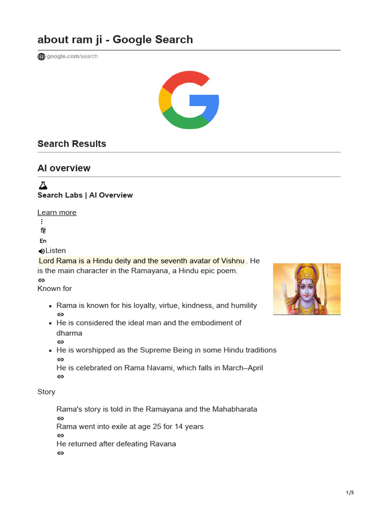 About Ram Ji - Google Search | PDF | Rama | Forms Of Vishnu