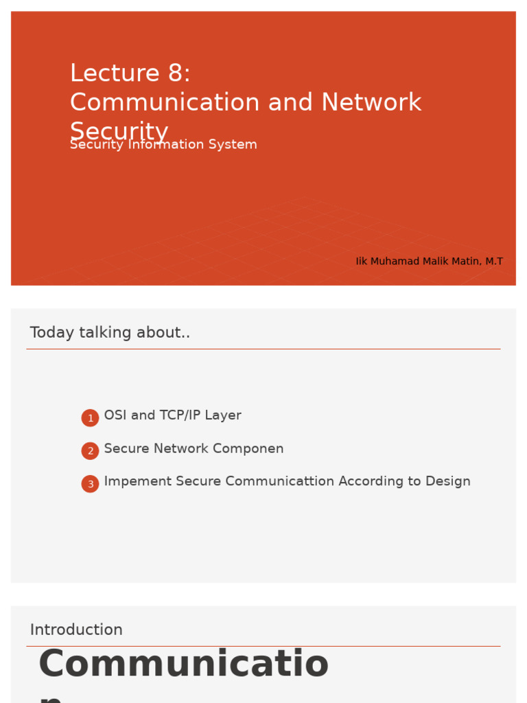 8. Communication and Network Security | PDF | Osi Model | Computer Network