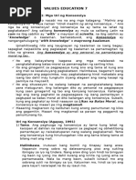 VAL ED 7 - Q2 - 5 - Paghubog NG Konsensiya Gabay Ang Pananampalataya NG Pamilya | PDF