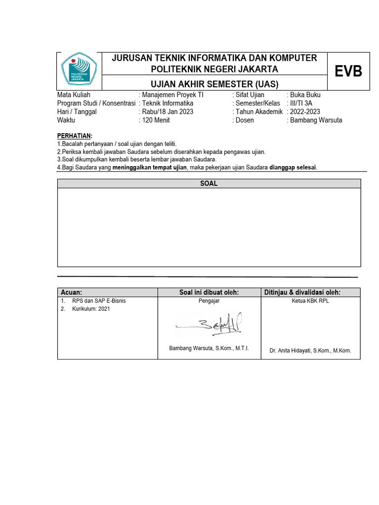 Soal Uas Manpro Ti | PDF