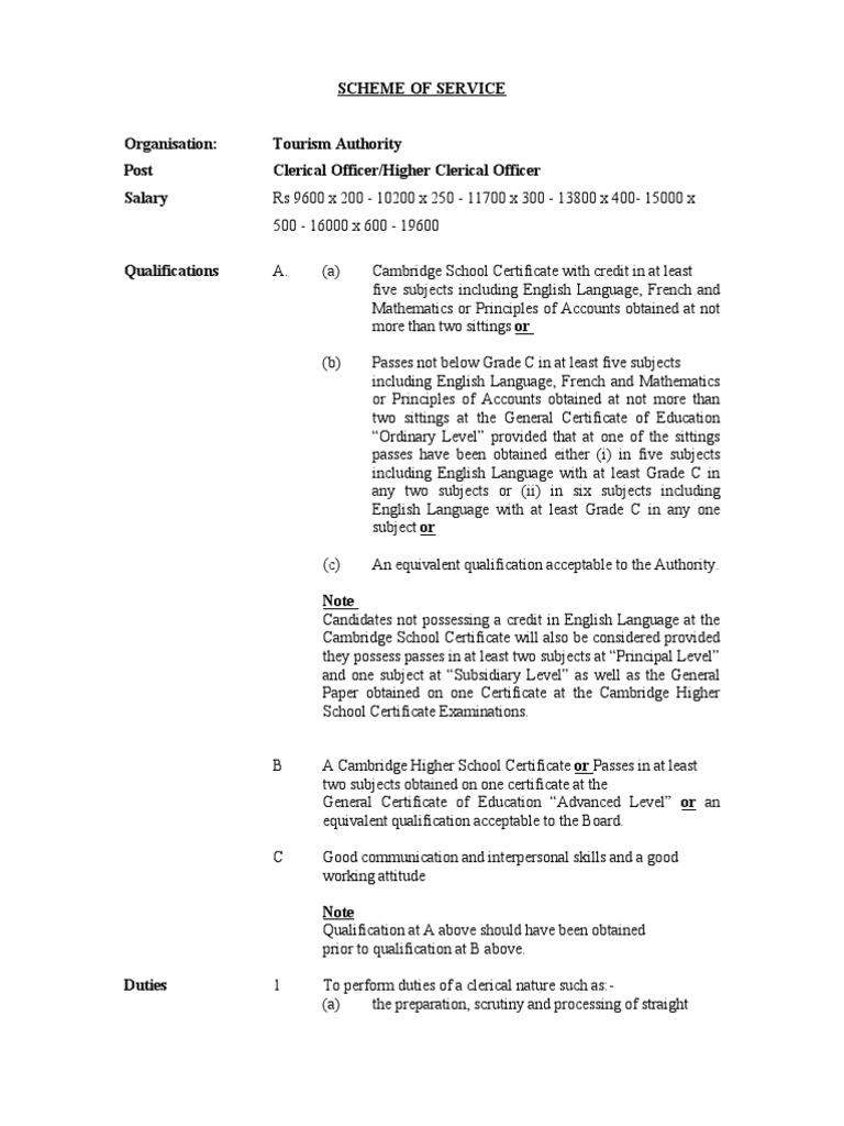 Clerical Officer Role Overview | PDF | Gce Advanced Level (United ...